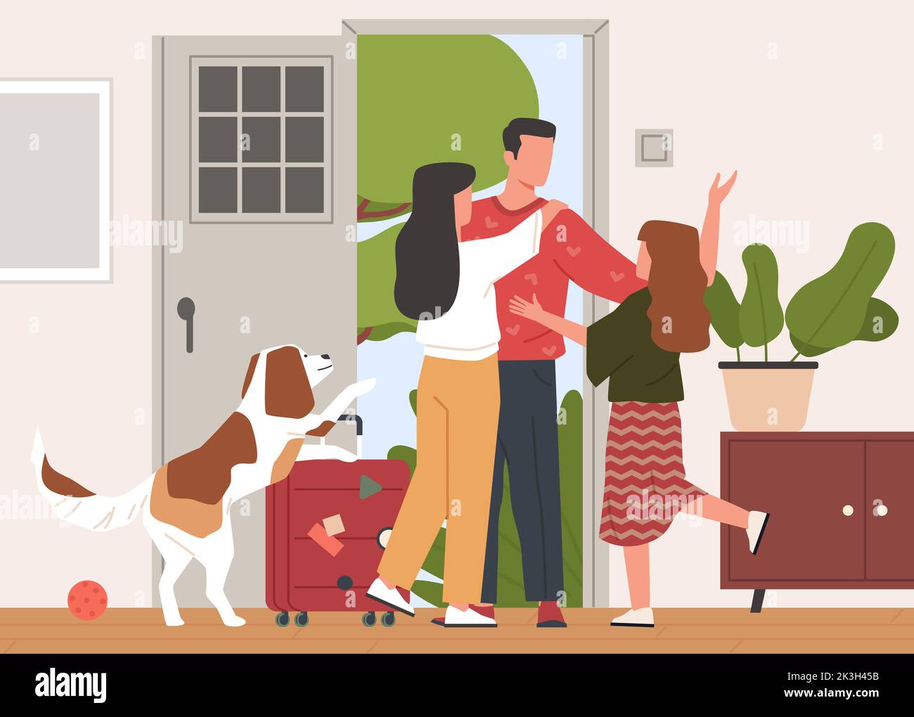 Long awaited return home Stock Vector Images - Alamy