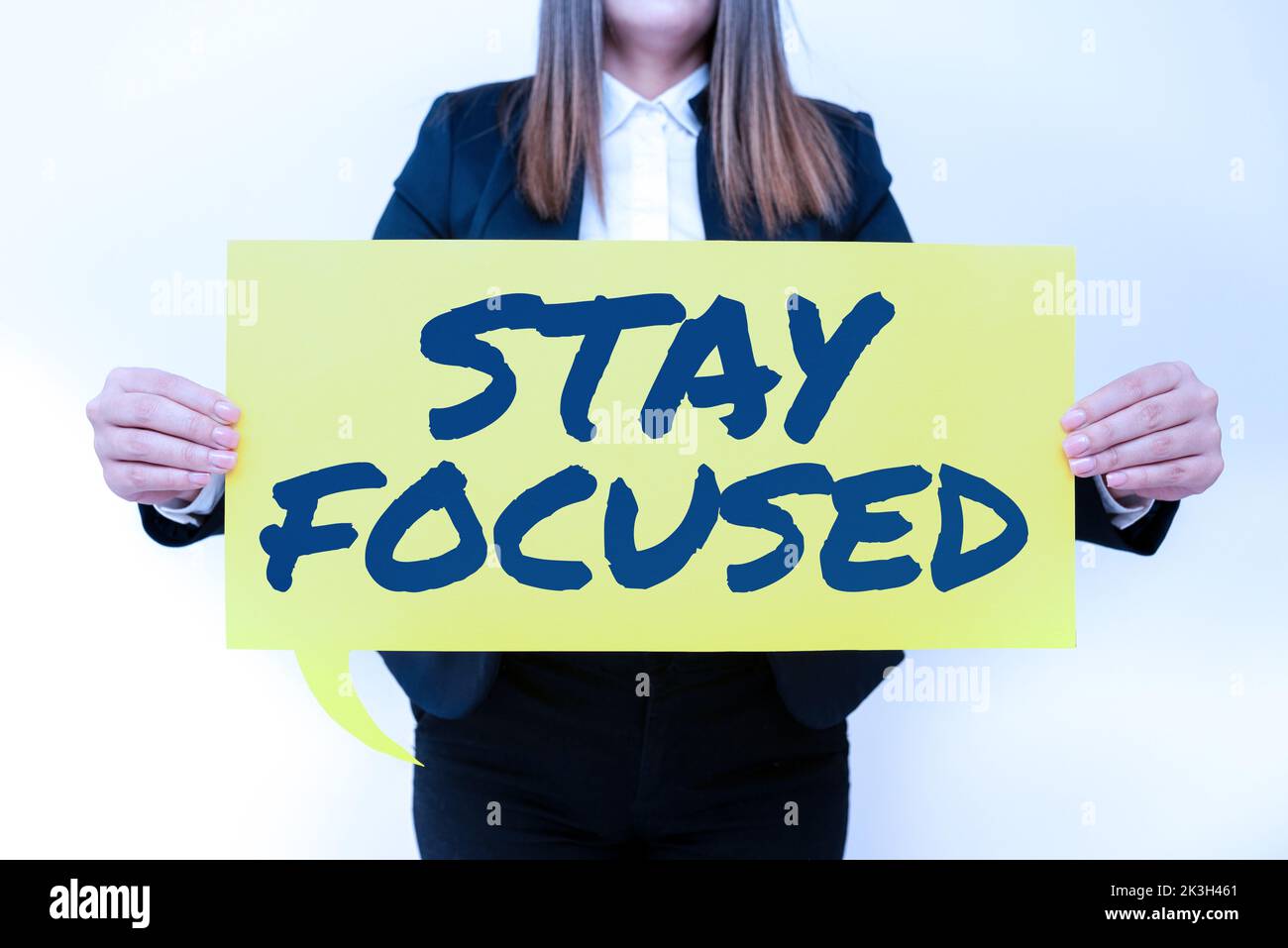 Inspiration showing sign Stay Focused. Conceptual photo Be attentive Concentrate Prioritize the ...