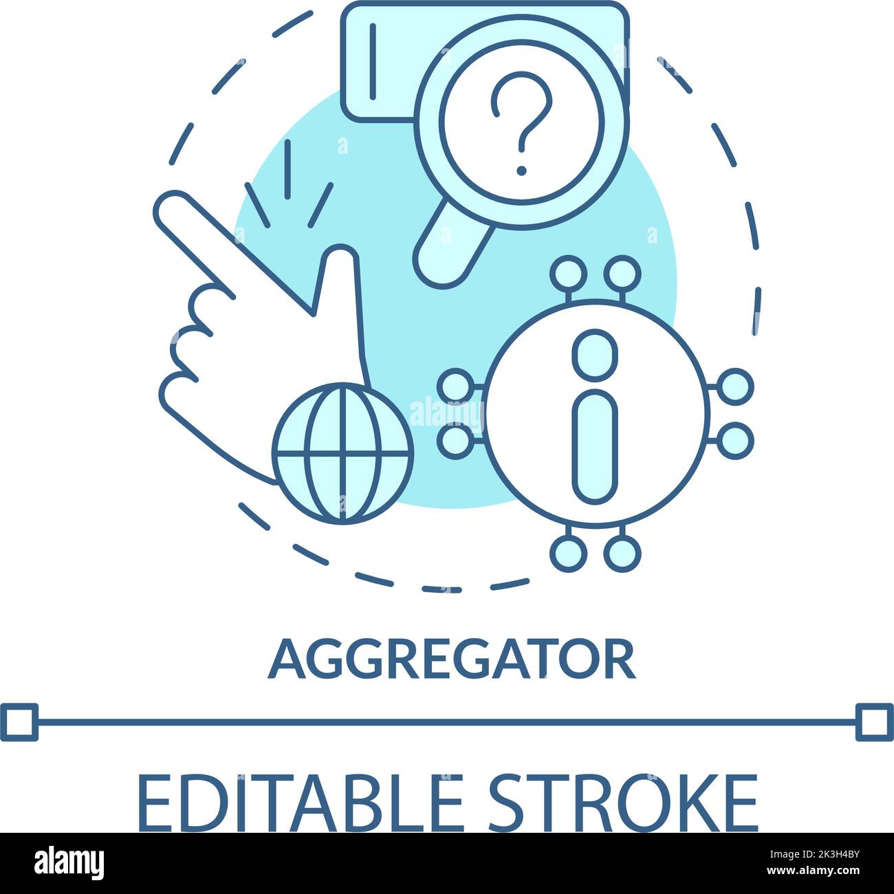 Aggregator turquoise concept icon Stock Vector Image & Art - Alamy