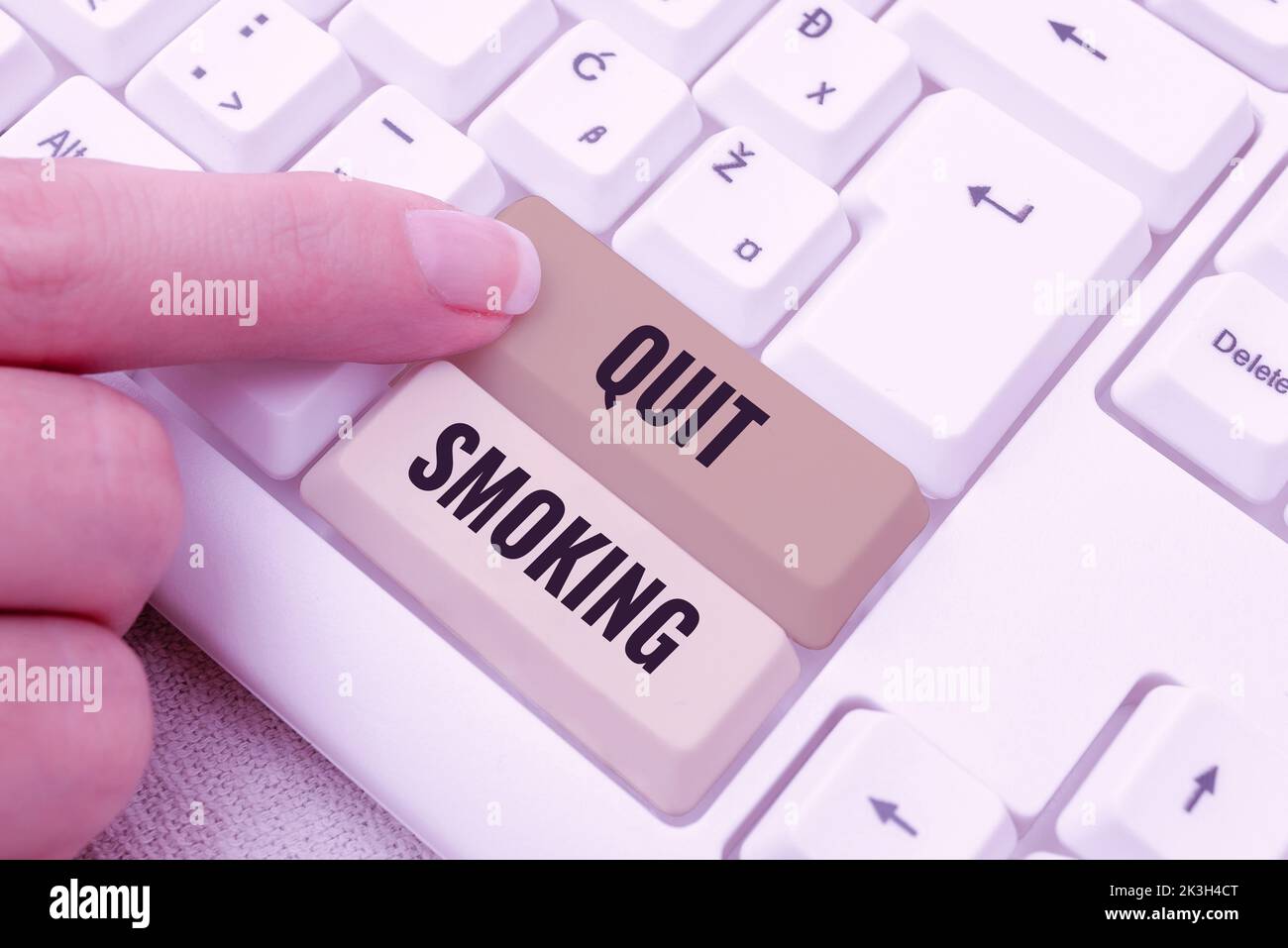 Hand writing sign Quit Smoking. Concept meaning Discontinuing or ...