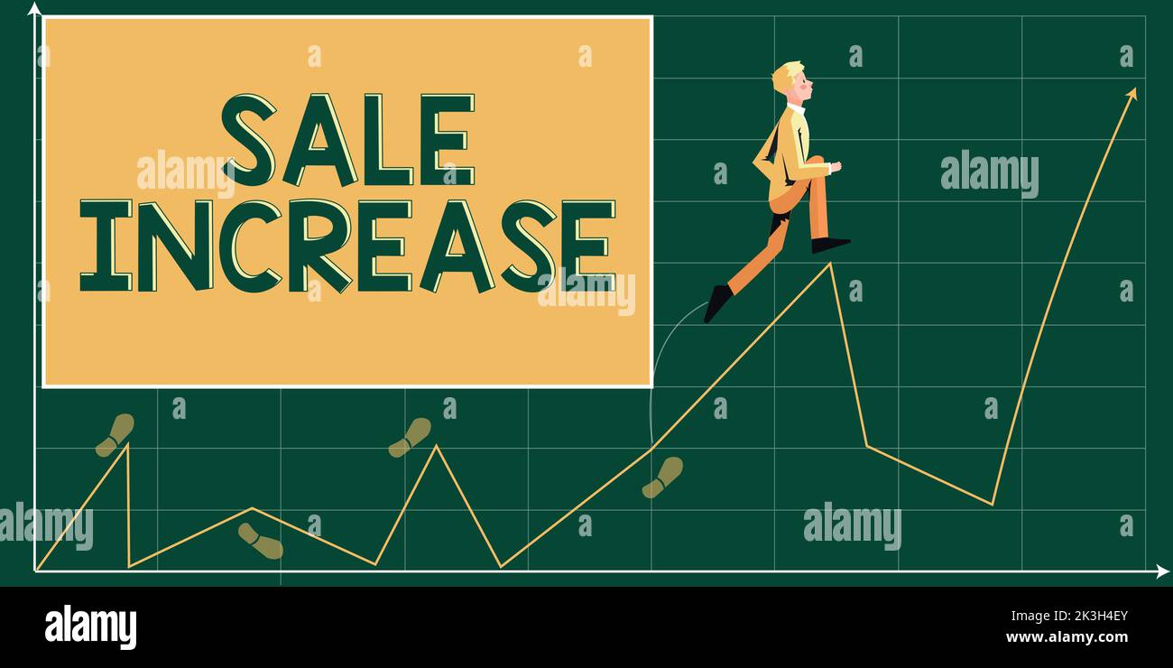 Text sign showing Sale Increase. Concept meaning Average Sales Volume ...