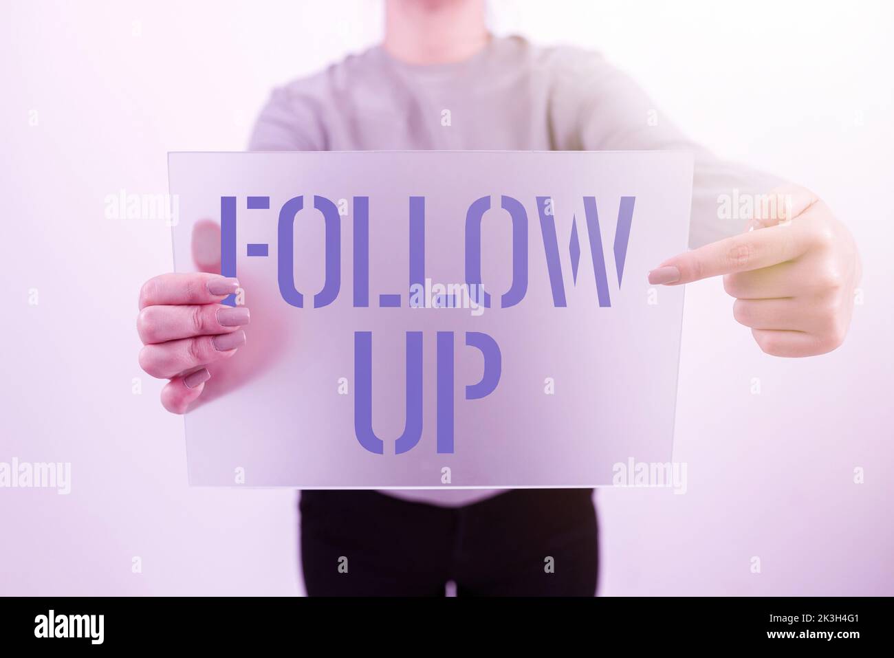 Sign displaying Follow Up. Internet Concept Additional info or any ...
