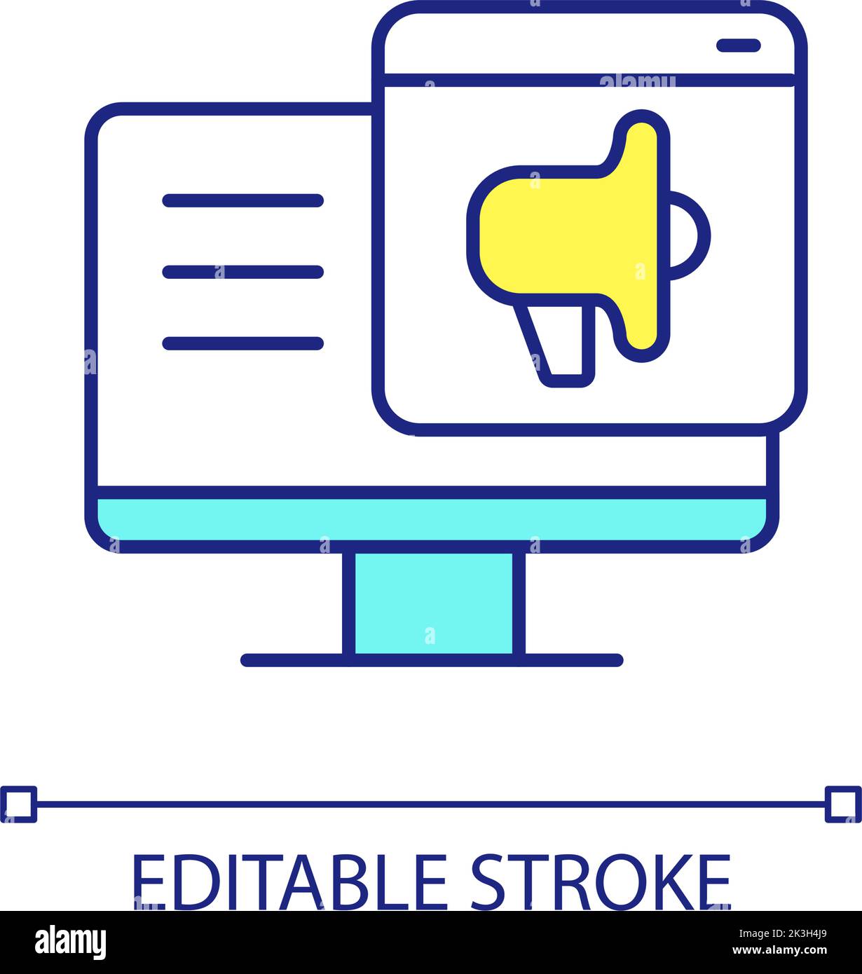 Advertising campaign on internet RGB color icon Stock Vector Image ...