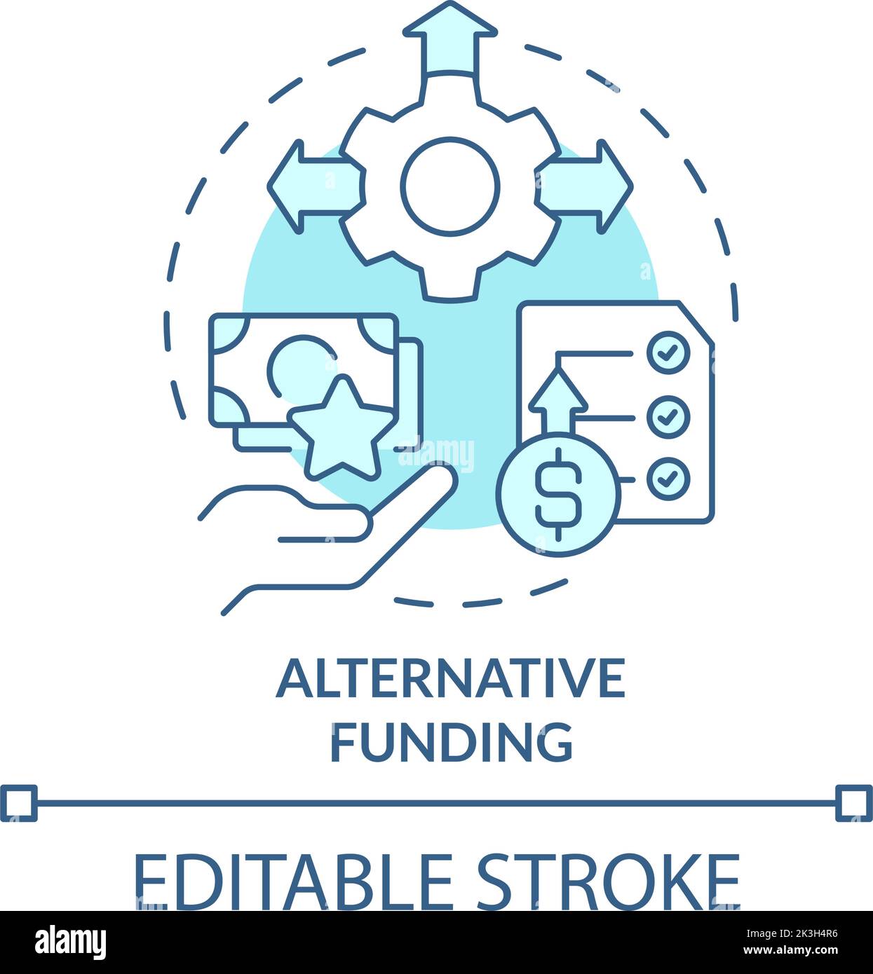 Alternative funding turquoise concept icon Stock Vector Image & Art - Alamy