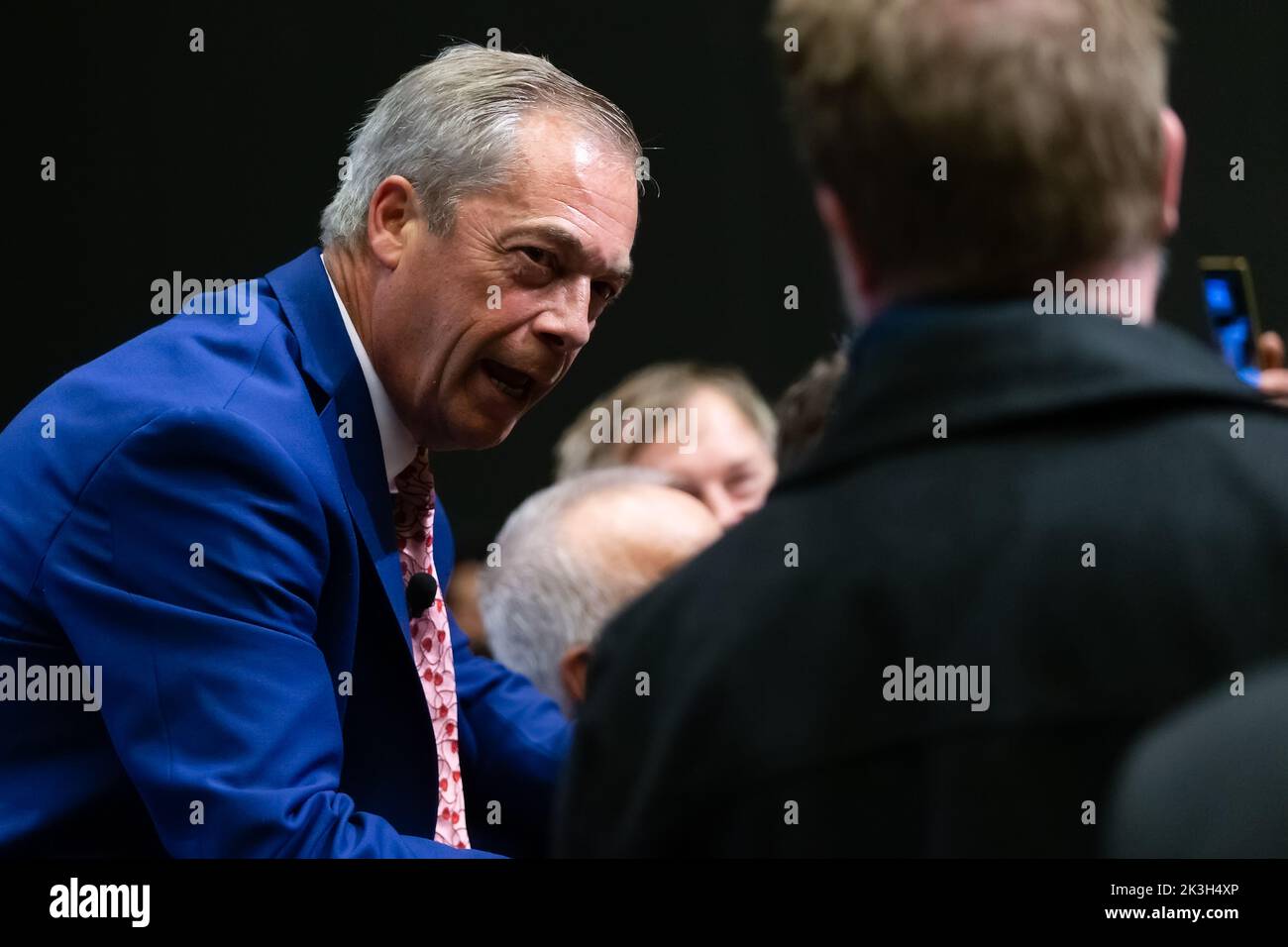 Melbourne, Australia, 26 September, 2022. Nigel Farage is seen chatting ...