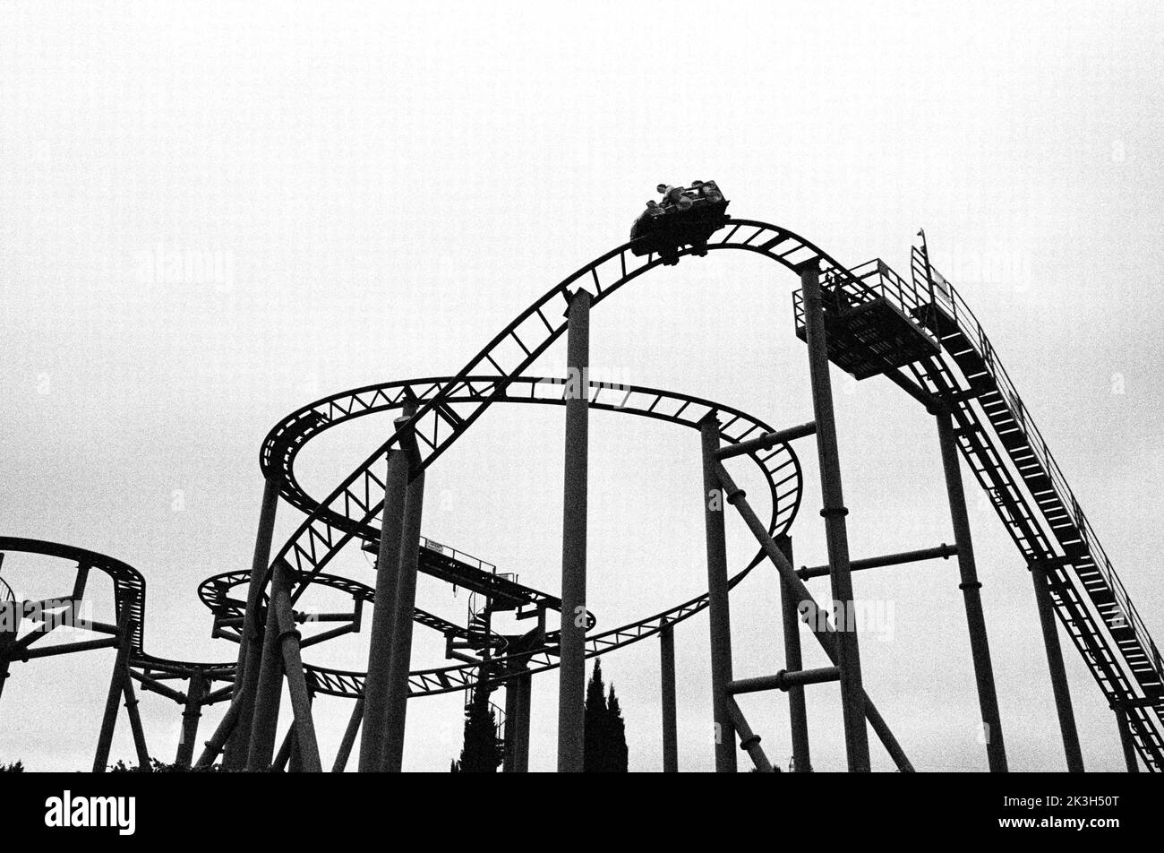 Cobra roller coaster ride at paultons paulton park Black and White ...