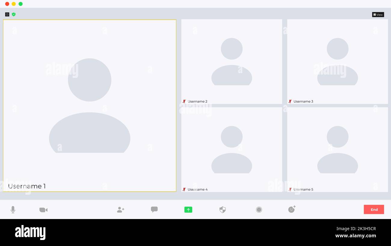 Zoom Interface. Video Call Template. Meeting App Flat Vector UI ... Zoom Interface. Video Call Template. Meeting App Flat Vector UI ...
