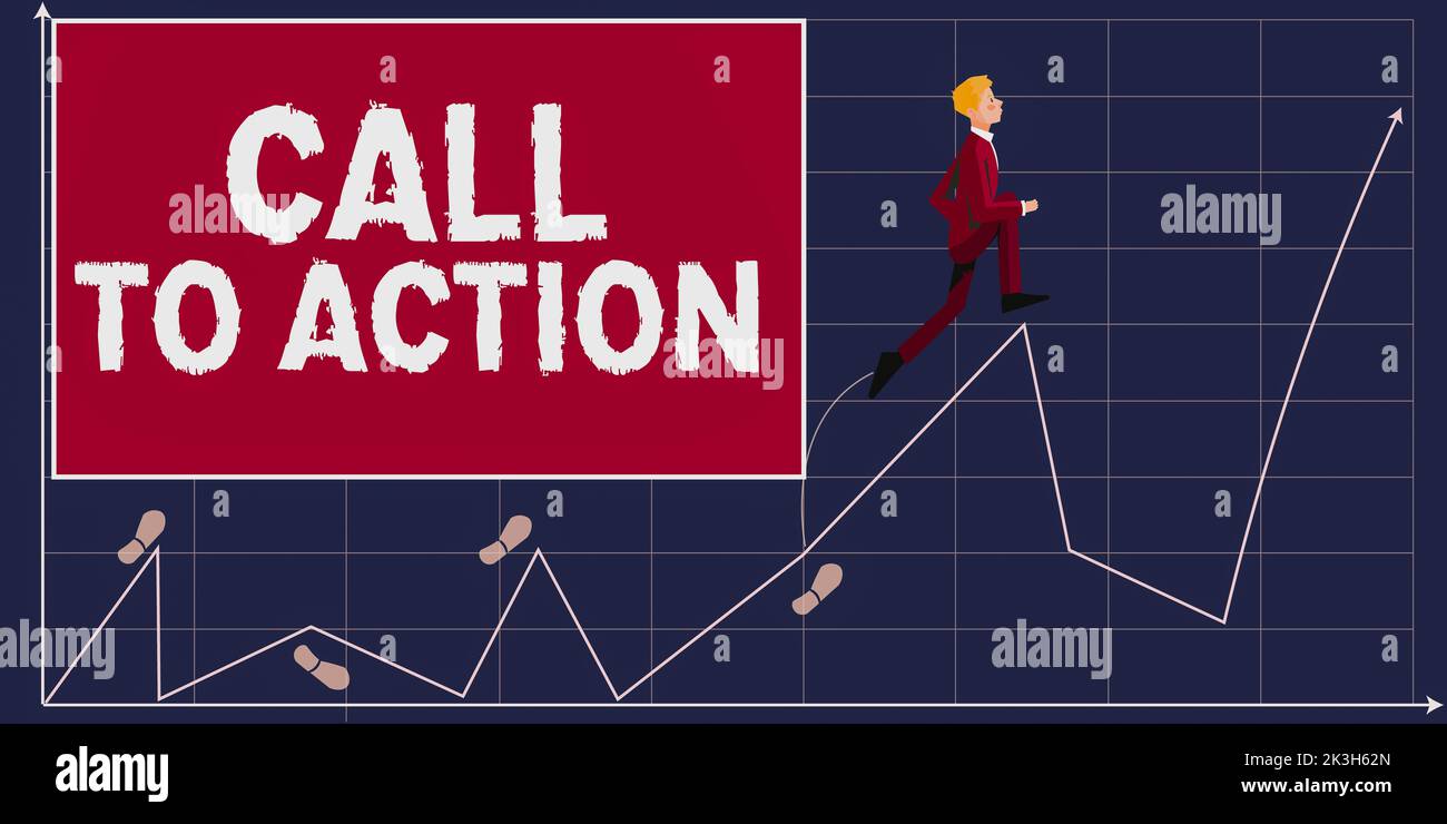 Hand writing sign Call To Action. Business approach Encourage Decision ...
