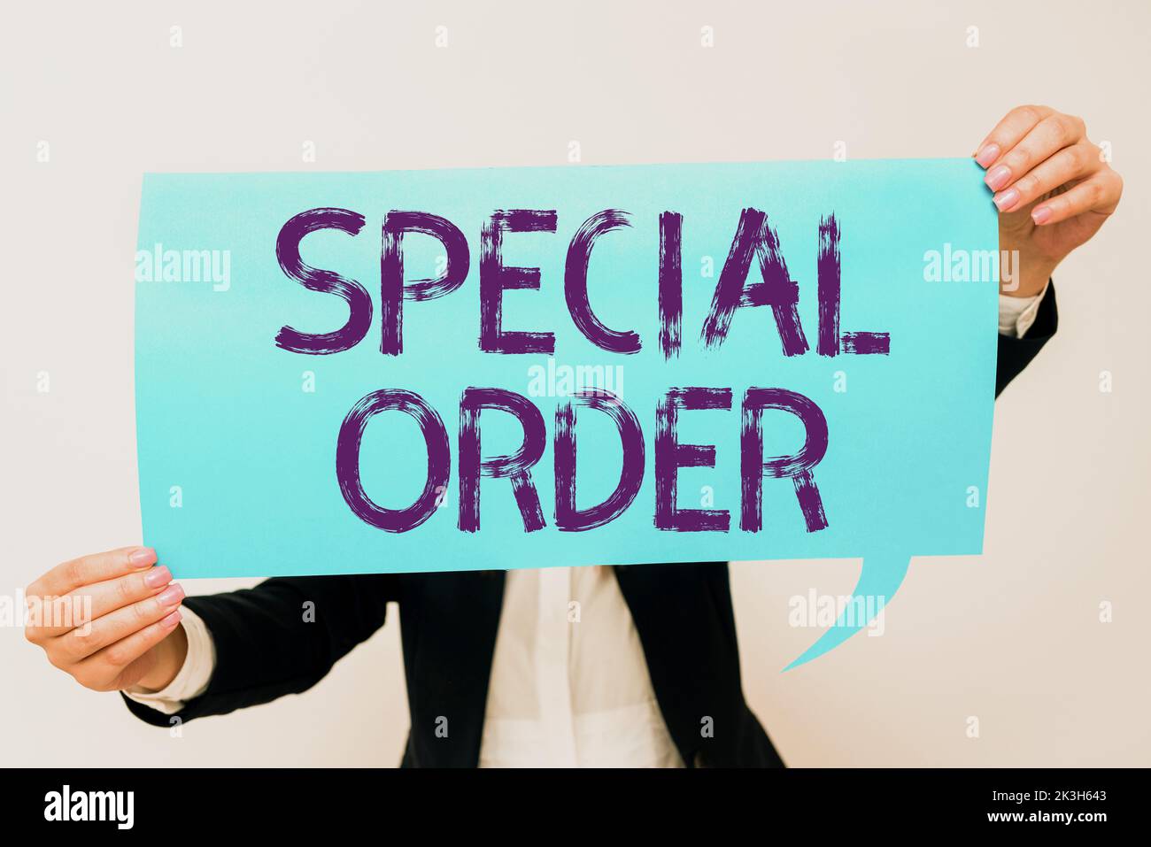 Sign displaying Special Order. Internet Concept Specific Item Requested ...