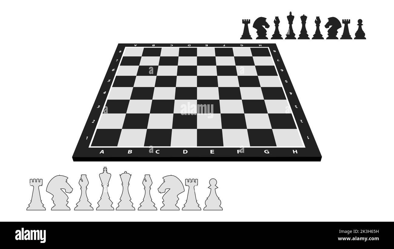 wooden chess board isolated on white background, vector illustration ...