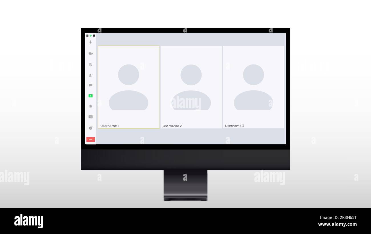 Video chat interface, user web video call window with circular spiral ... Video chat interface, user web video call window with circular spiral ...