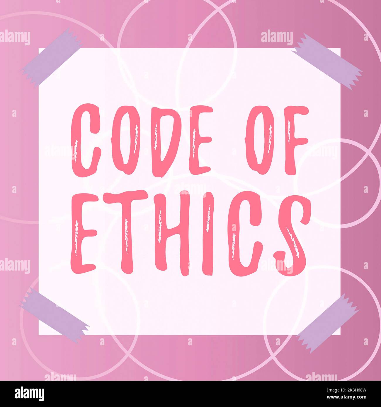Text caption presenting Code Of Ethics. Business concept Moral Rules ...