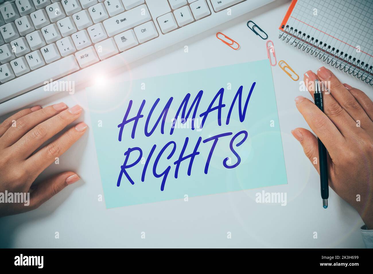 Text Sign Showing Human Rights Concept Meaning Moral Principles