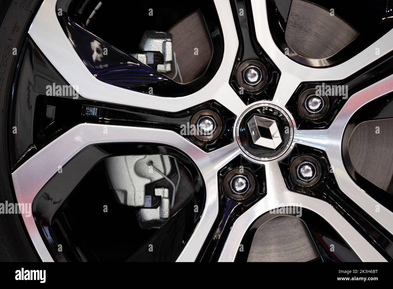 Sofia, Bulgaria - 3 June, 2022: Close-up of Renault logo is seen on a ...