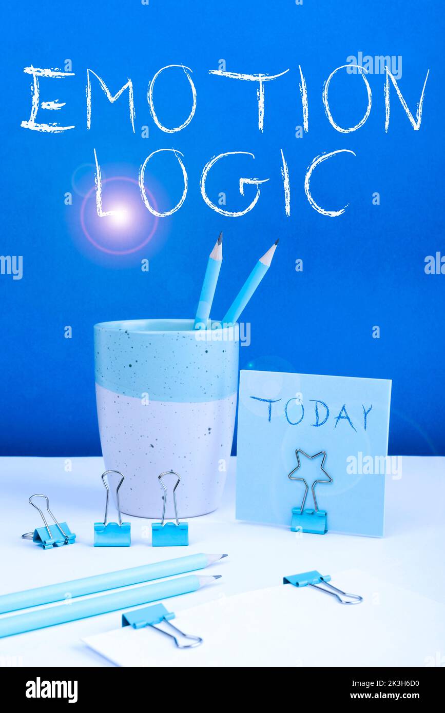 Inspiration showing sign Emotion Logic. Business idea Heart or Brain Soul or Intelligence ...