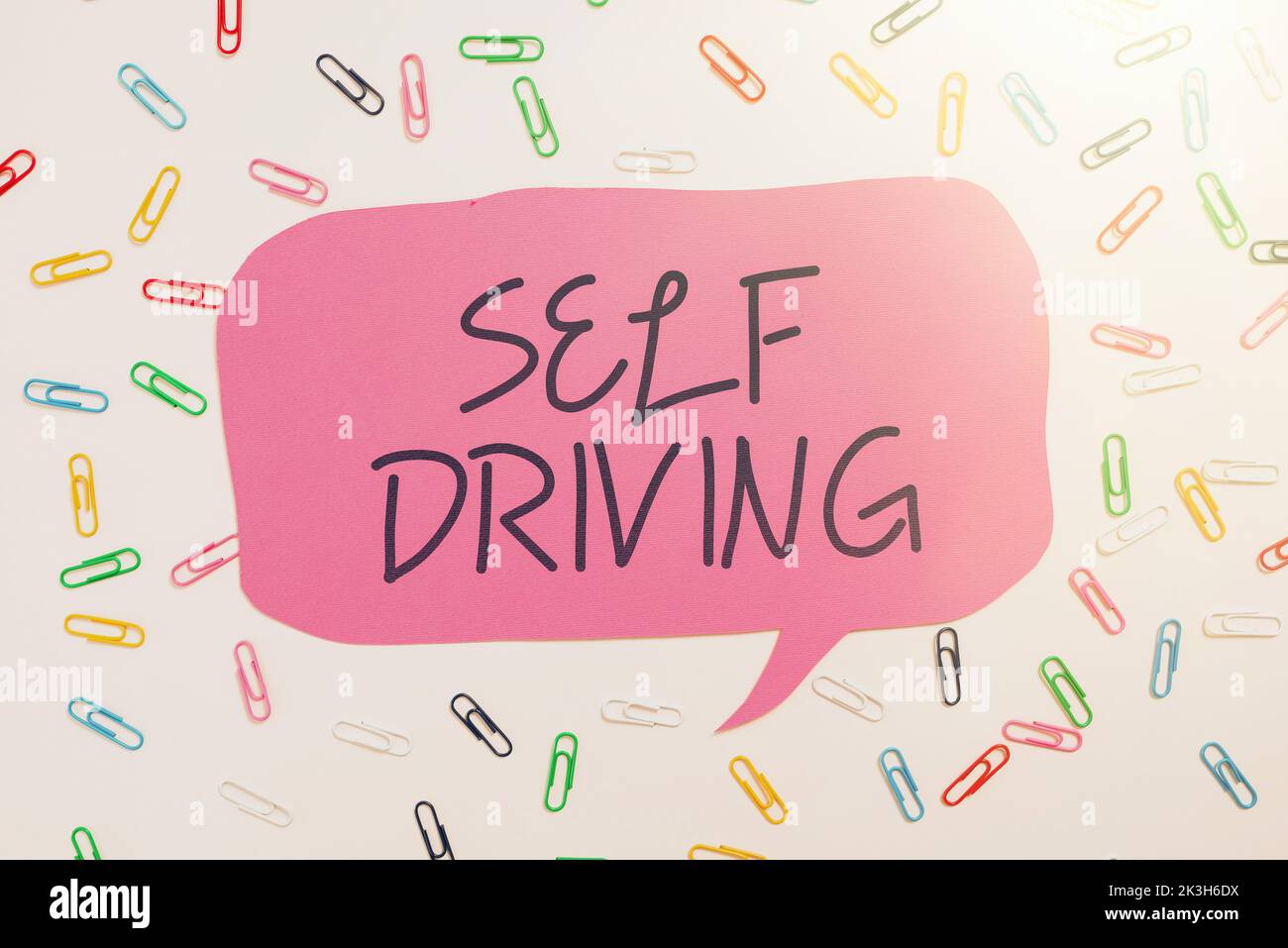 Text caption presenting Self Driving. Internet Concept Autonomous ...