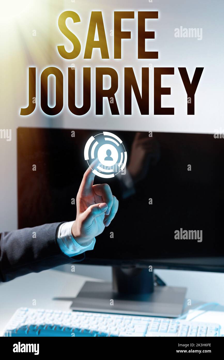 Conceptual caption Safe Journey. Internet Concept Blessing Bid farewell ...
