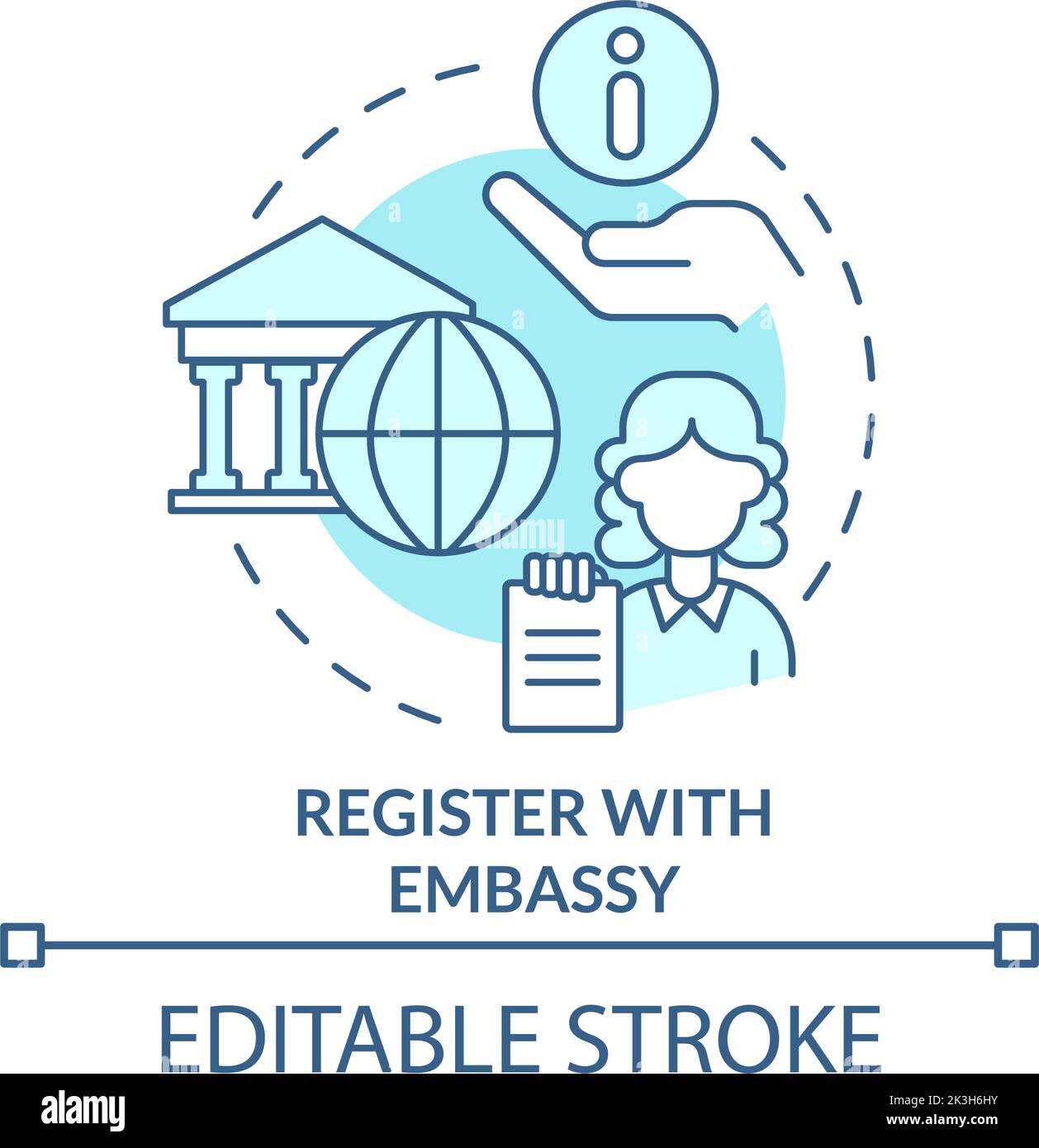 Register with embassy turquoise concept icon Stock Vector Image & Art ...