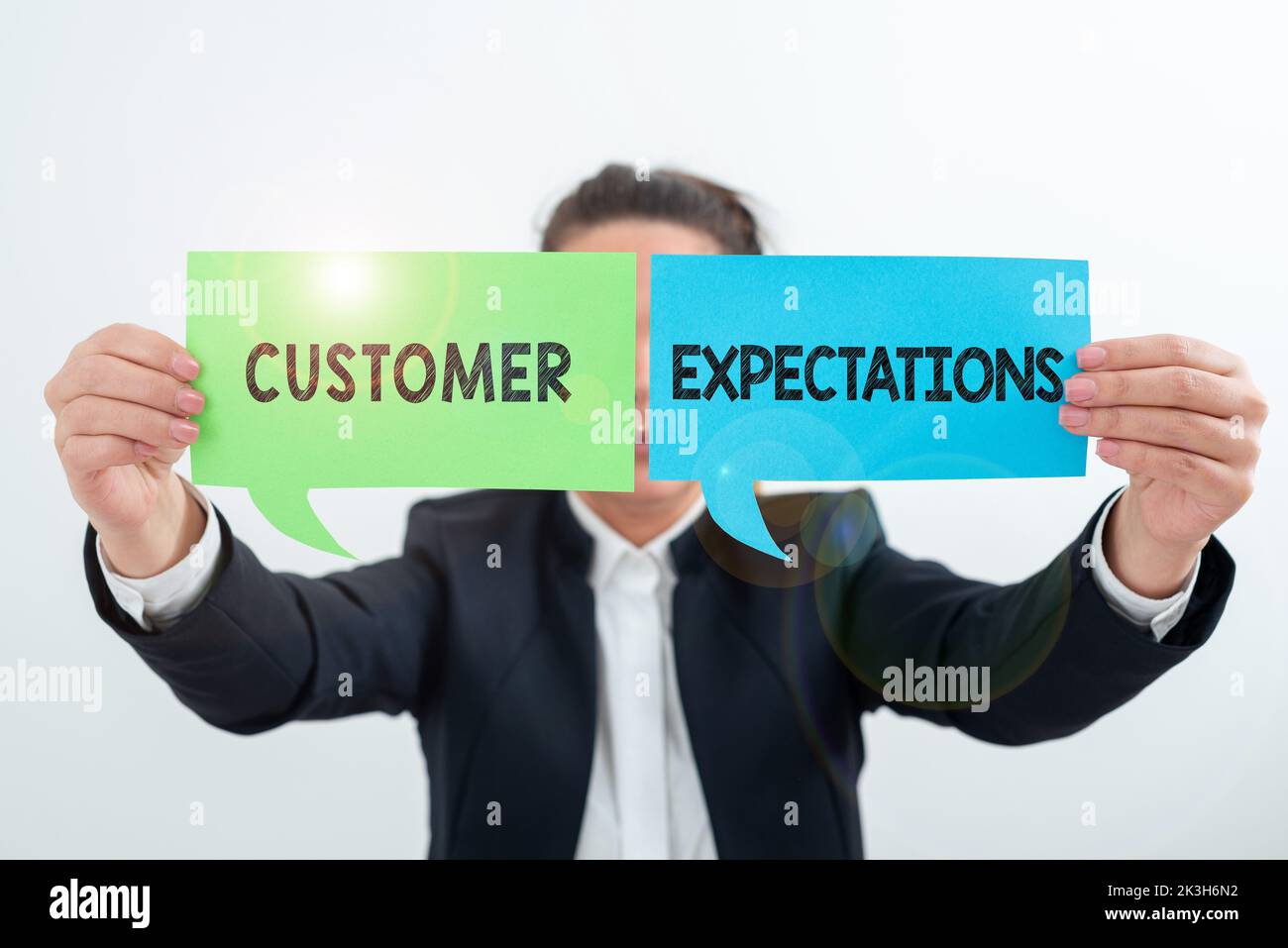 Conceptual caption Customer Expectations. Business concept Benefits a ...