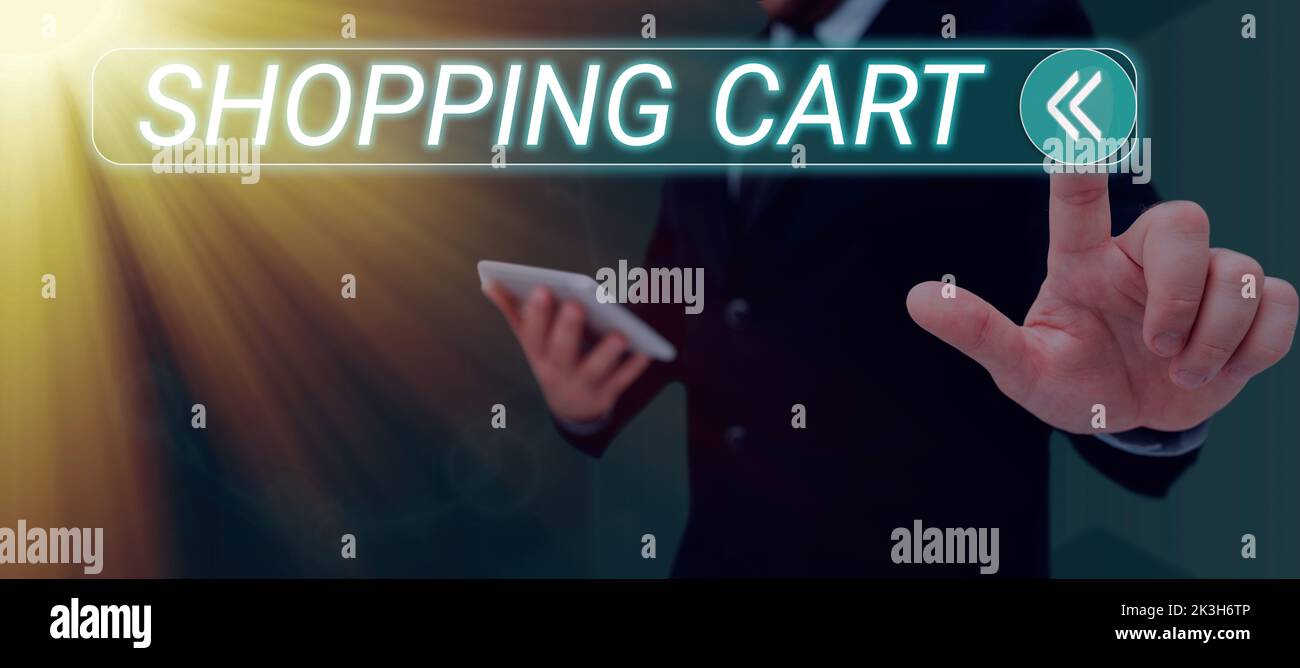 Inspiration showing sign Shopping Cart. Word Written on Case Trolley ...