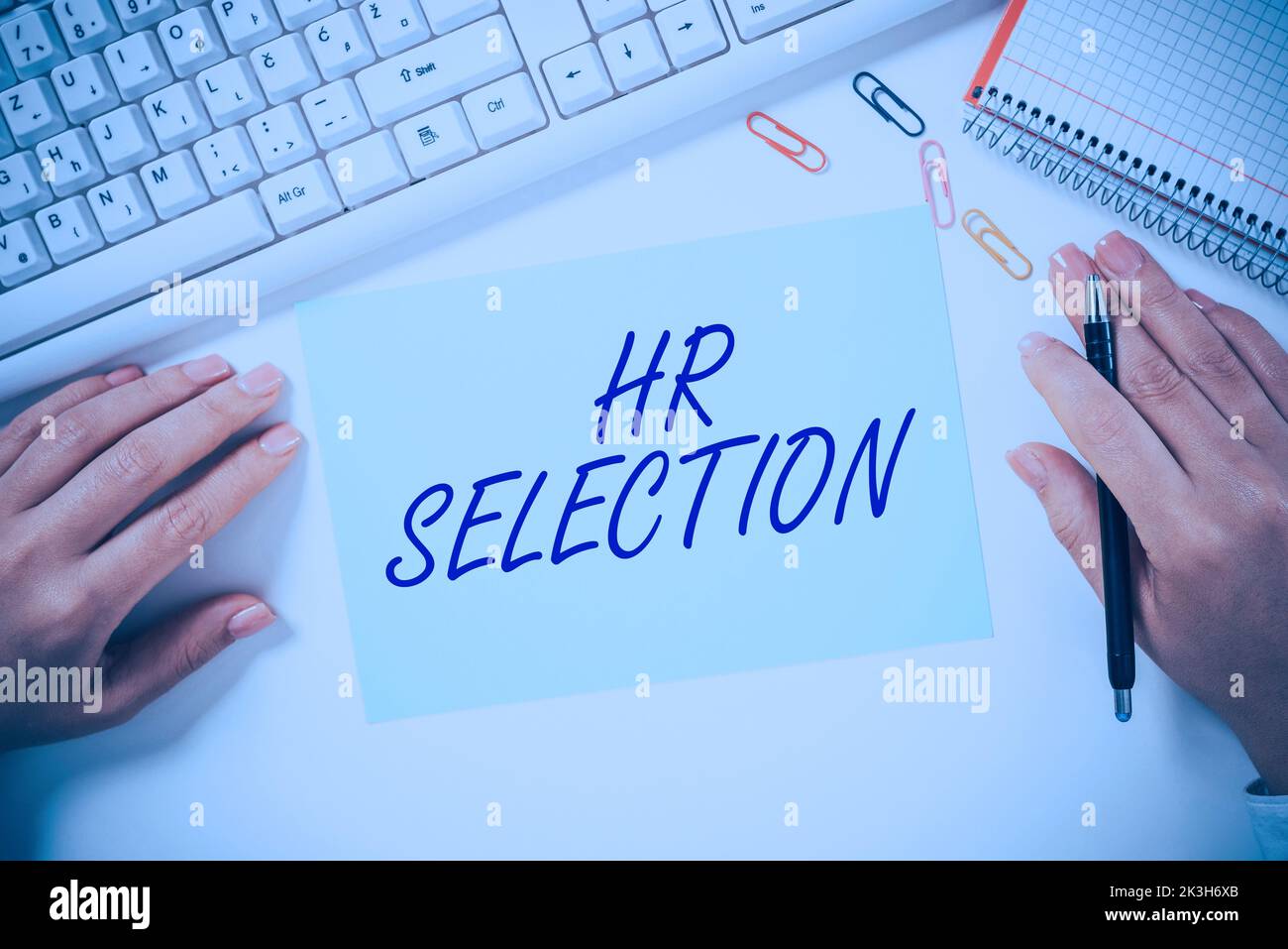 Text showing inspiration Hr Selection. Business showcase Process and ...