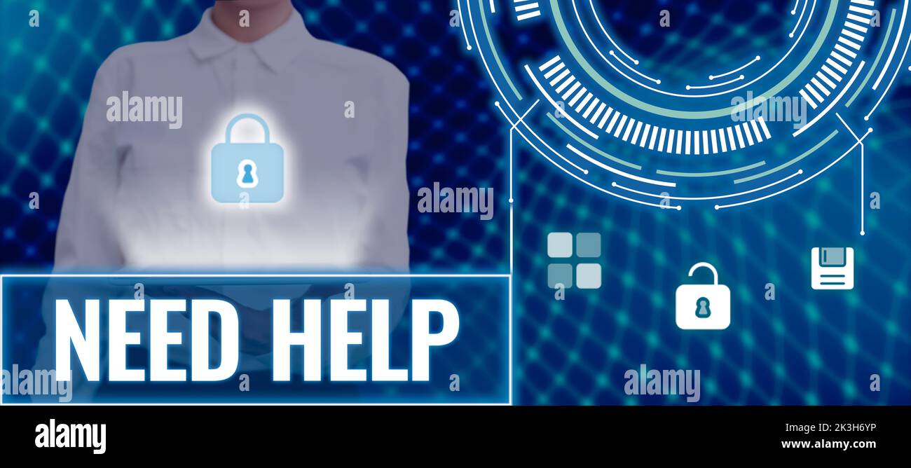 Text caption presenting Need Help. Business idea When someone is under ...