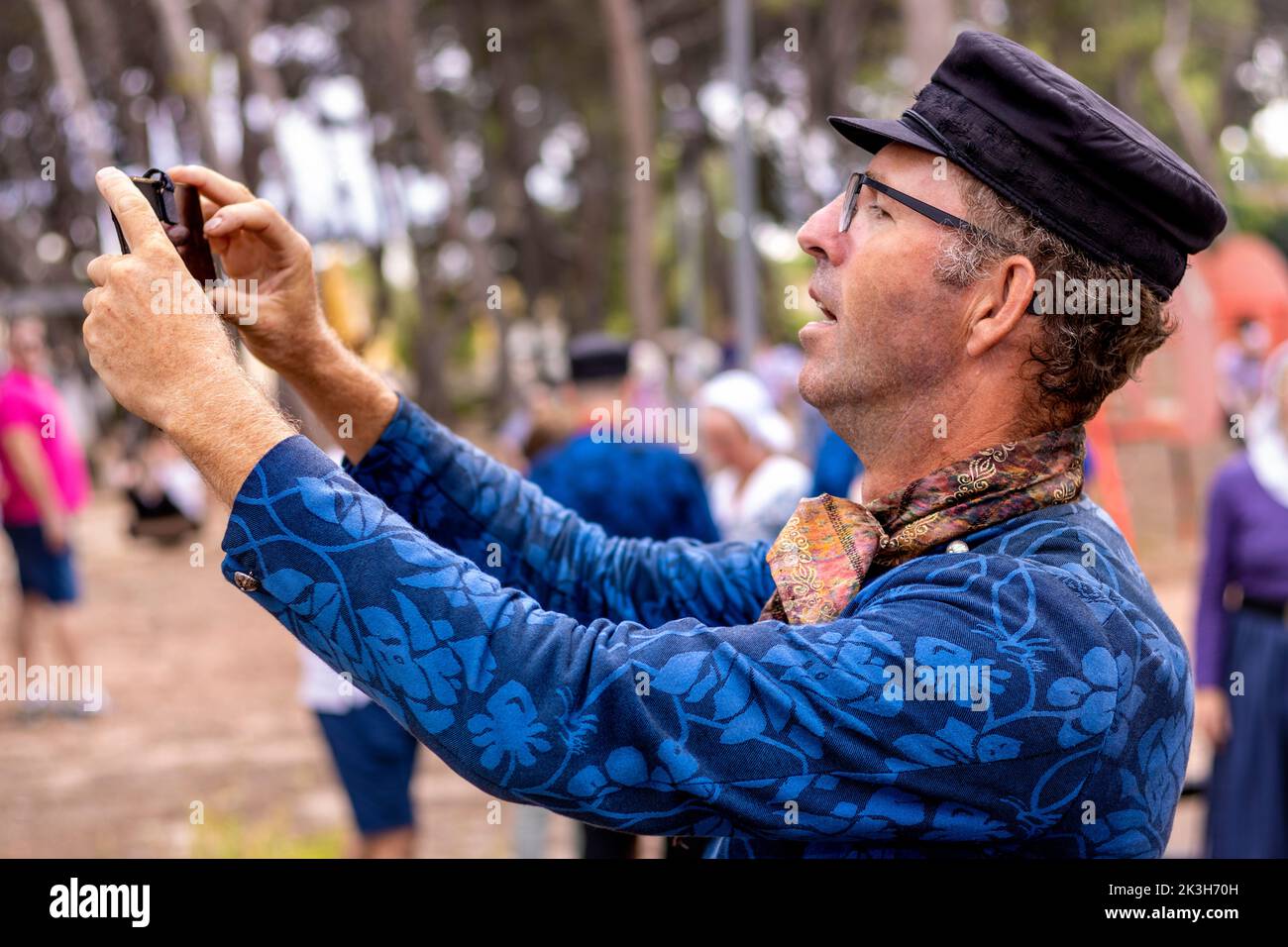 German people in Spain wearing traditional costumes of their country ...