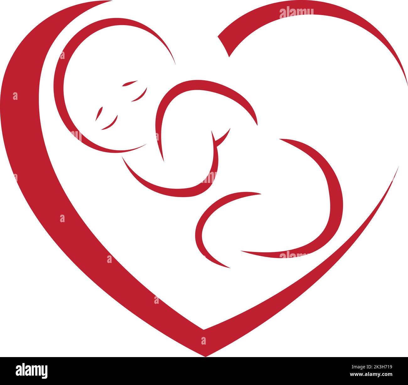 Heart and toddler, child, baby, midwife, pediatrician, logo Stock ...