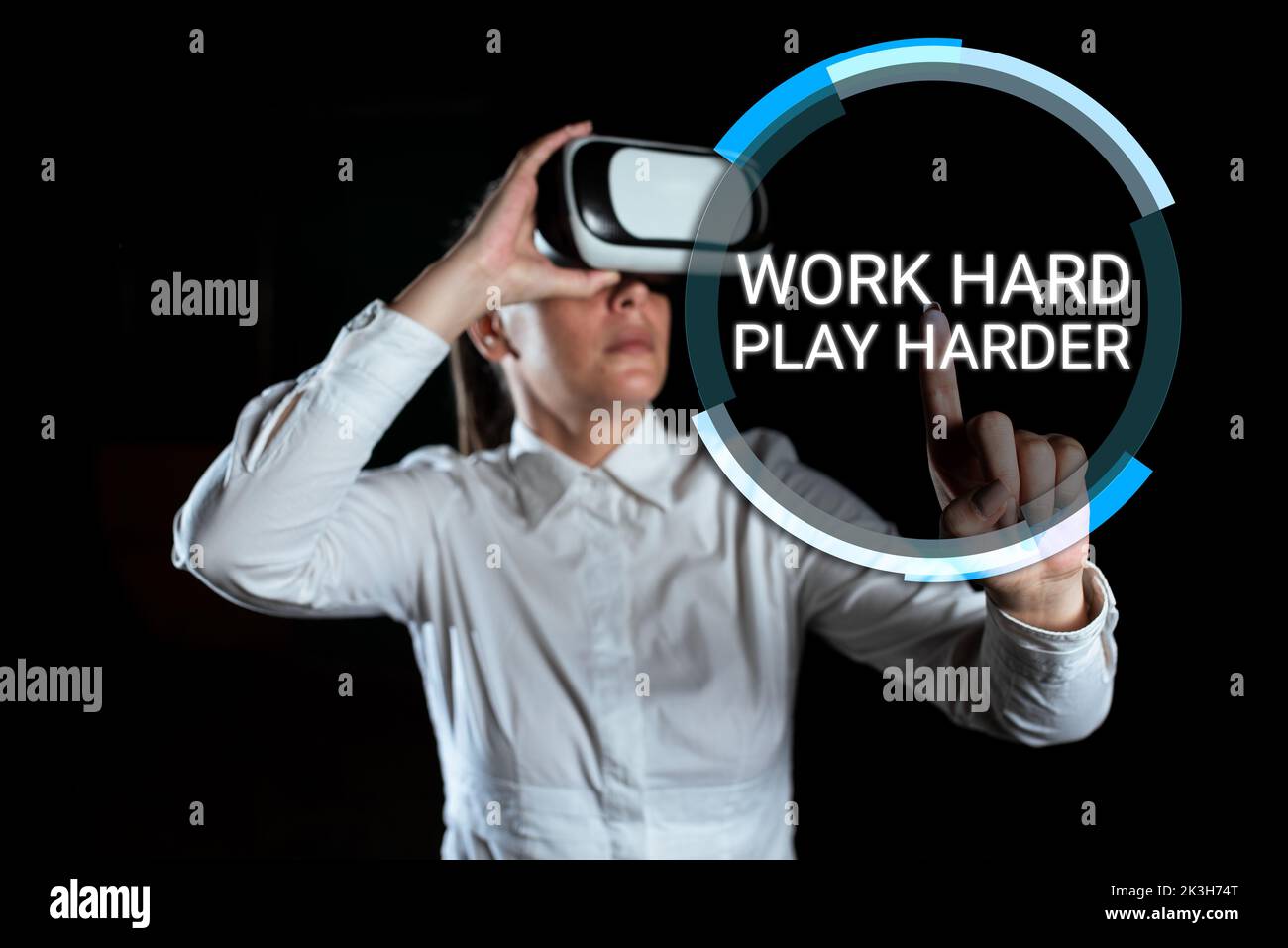Text caption presenting Work Hard Play Harder. Conceptual photo a ...