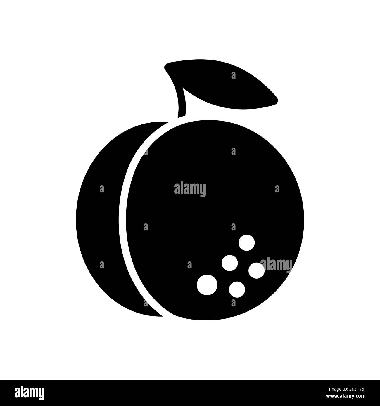 Peach vector glyph icon. Graph symbol for food and drinks web site ...