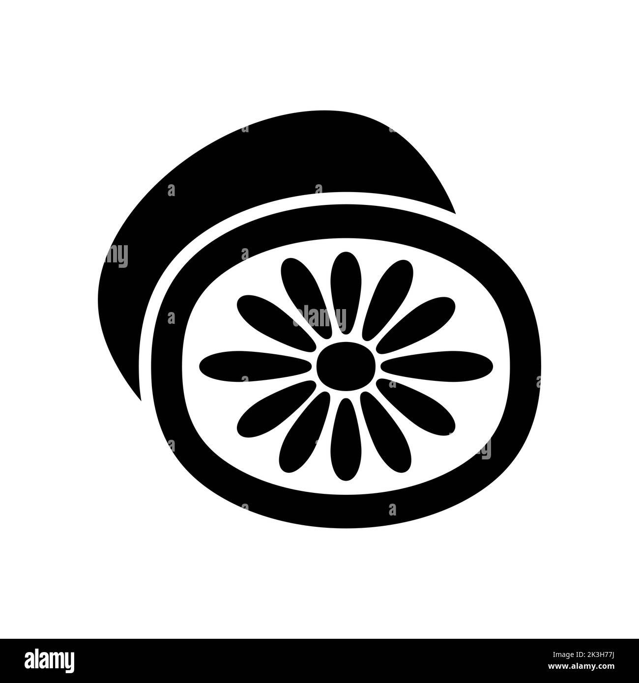 Kiwi vector glyph icon. Graph symbol for food and drinks web site, apps ...