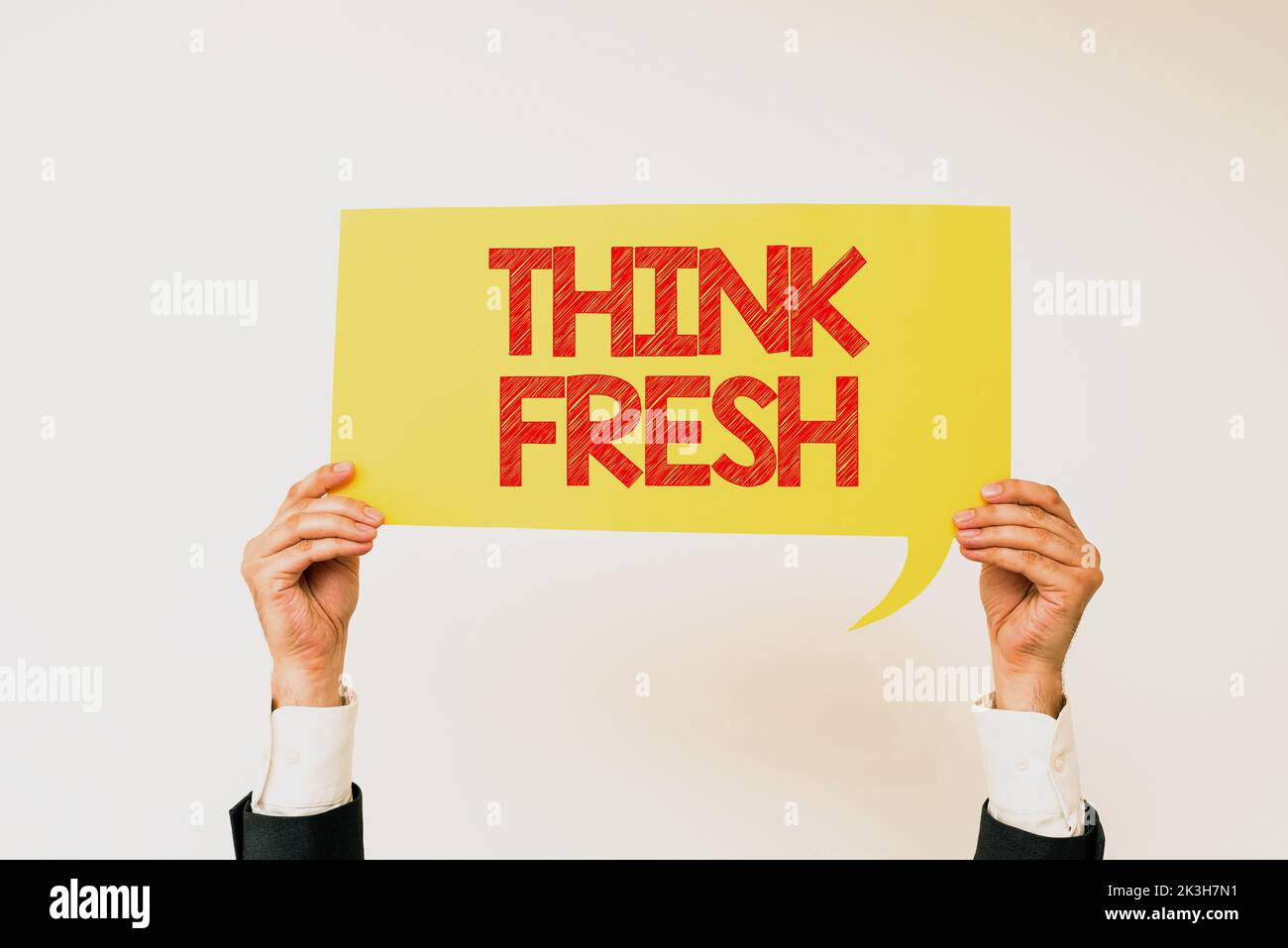 Text caption presenting Think Fresh. Business approach Thinking on ... Text caption presenting Think Fresh. Business approach Thinking on ...