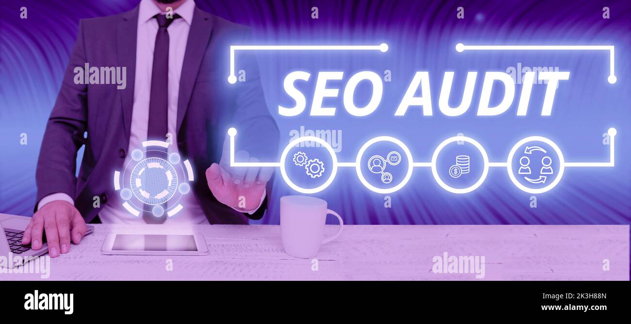 Text caption presenting Seo Audit. Business overview Search Engine ... Text caption presenting Seo Audit. Business overview Search Engine ...
