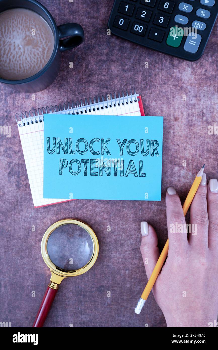 Inspiration showing sign Unlock Your Potential. Business approach ...