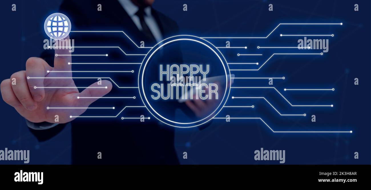 Inspiration showing sign Happy Summer. Concept meaning Beaches Sunshine ...