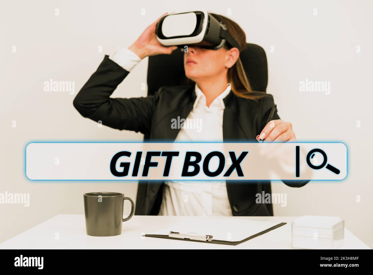 Text caption presenting Gift Box. Business overview A small cointainer ...