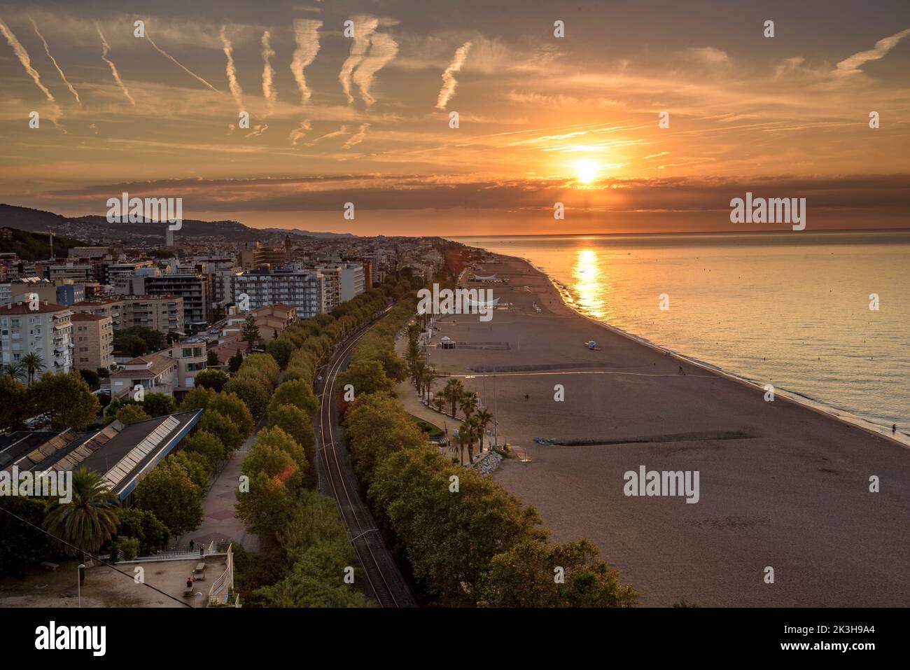 Sunrise from the Calella lighthouse (Maresme, Barcelona, Catalonia ...
