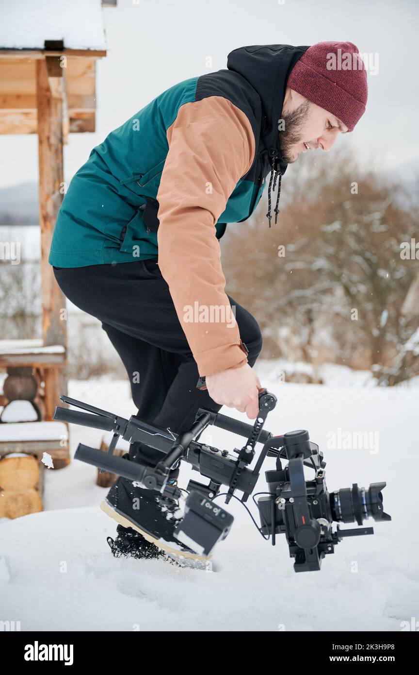 Camera work snow hi-res stock photography and images - Alamy