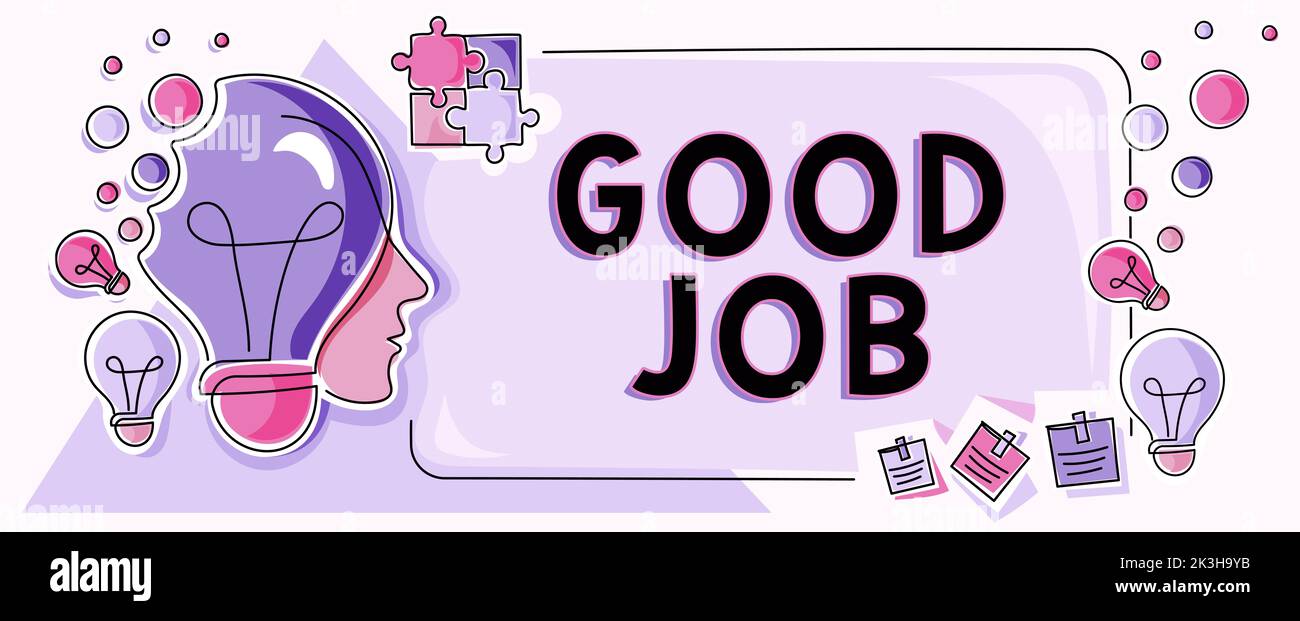 Writing displaying text Good Job. Business approach encourage someone ...