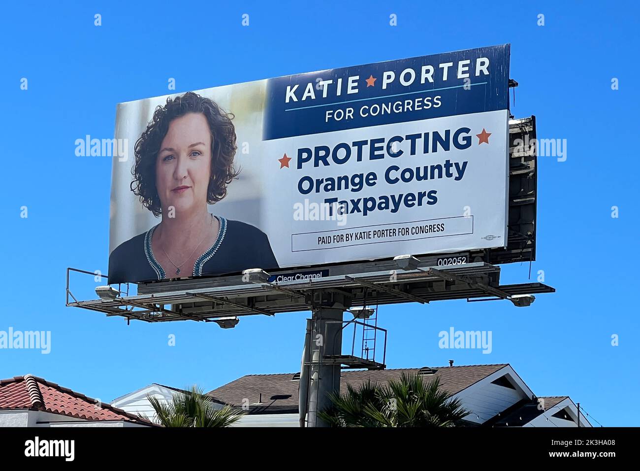 A campaign billboard endorsing the re-election of Rep. Katie Porter (D ...
