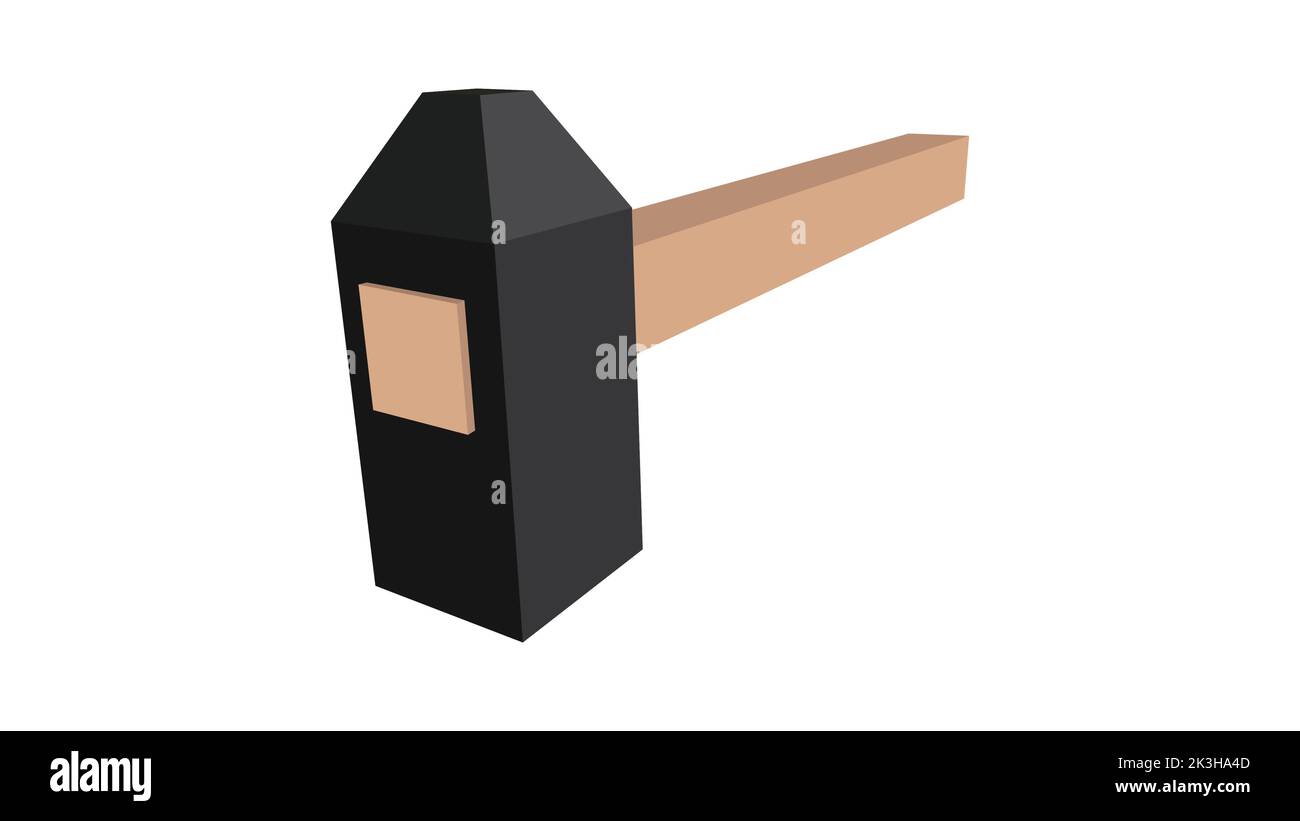 Hammer isolated on the white background, hammer with wooden handle ...