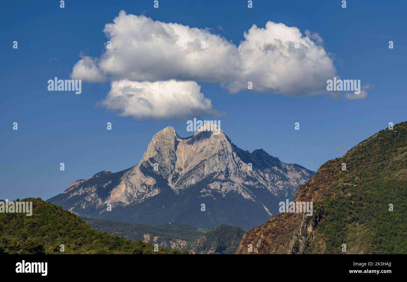 Pedraforca mountain seen from Sant Julià de Cerdanyola (Berguedà ...