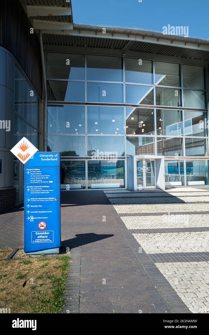 Entrance to the the university on the estuary of the river Wear at ...