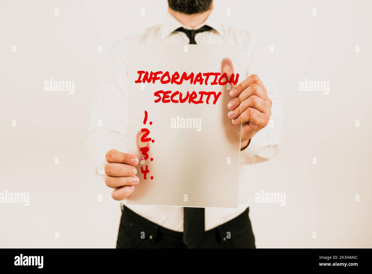 Hand writing sign Information Security, Word for INFOSEC Preventing Unauthorized Access Being ...