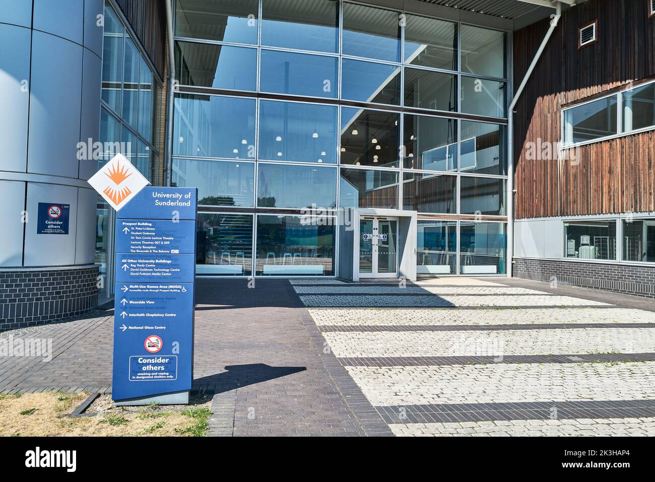 Entrance to the the university on the estuary of the river Wear at ...