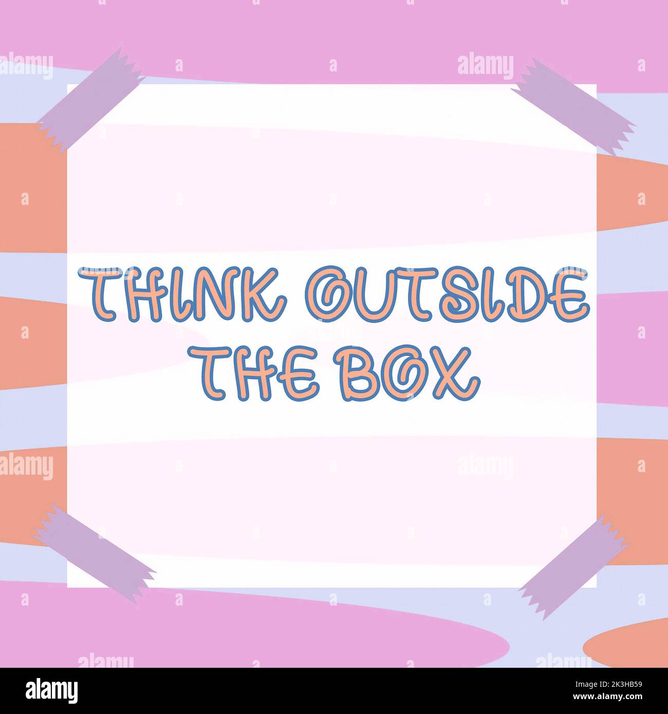 Hand writing sign Think Outside The BoxBe unique different ideas bring ...