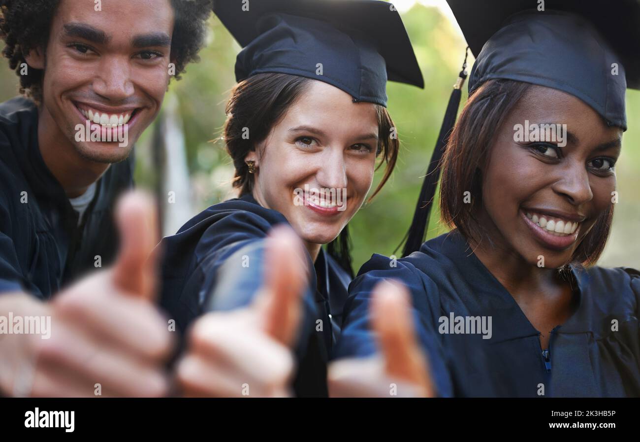 Looking forward to a bright future as graduates. A group of smiling ...
