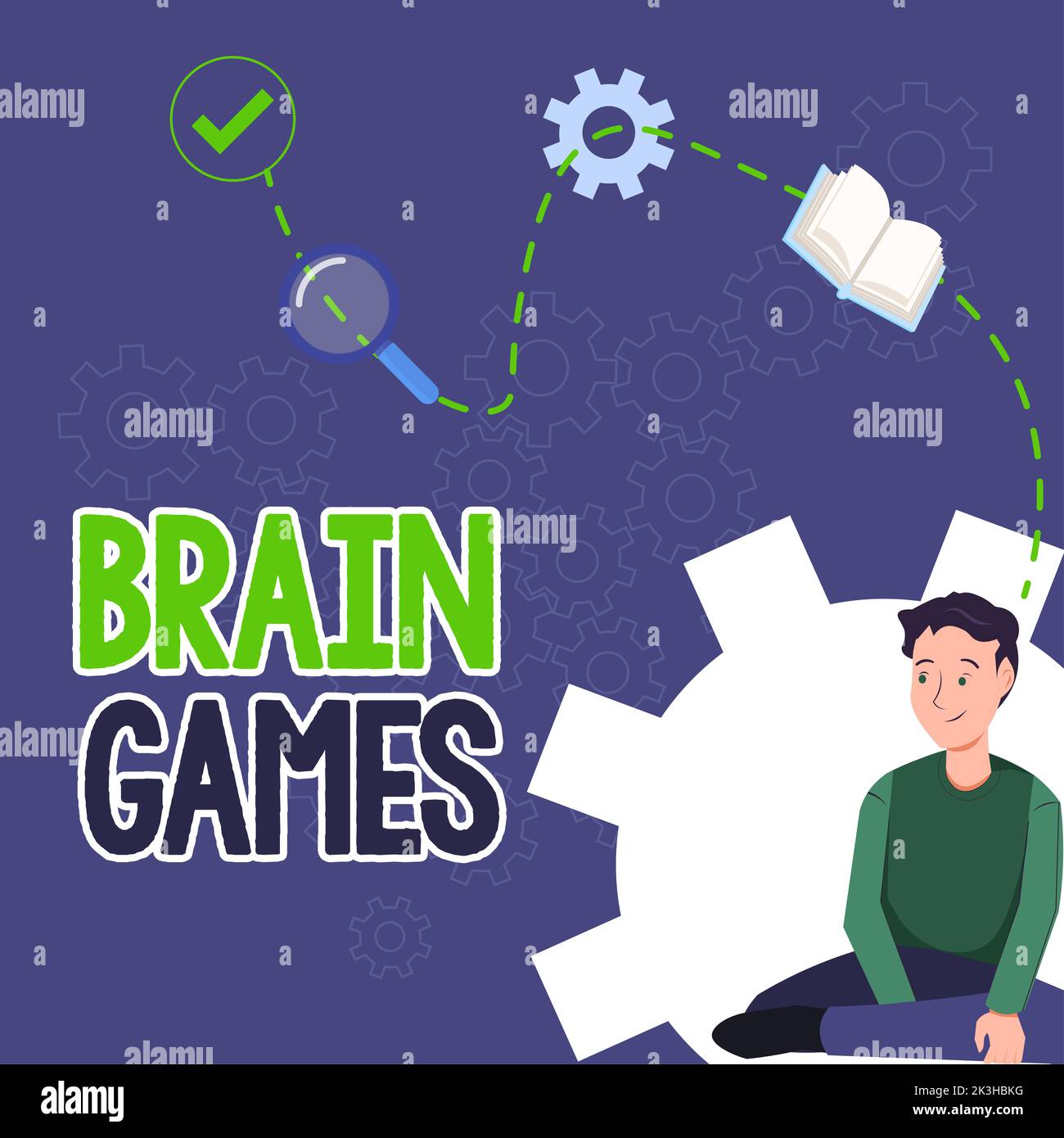 Conceptual caption Brain Games. Business overview psychological tactic ...