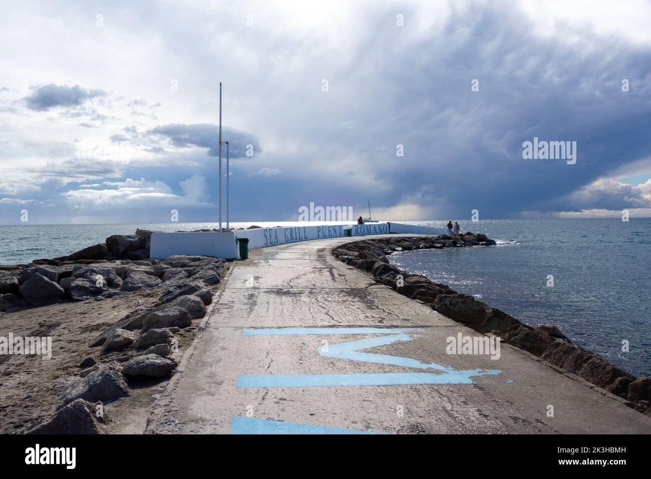 Marbella beach and breakwater hi-res stock photography and images - Alamy