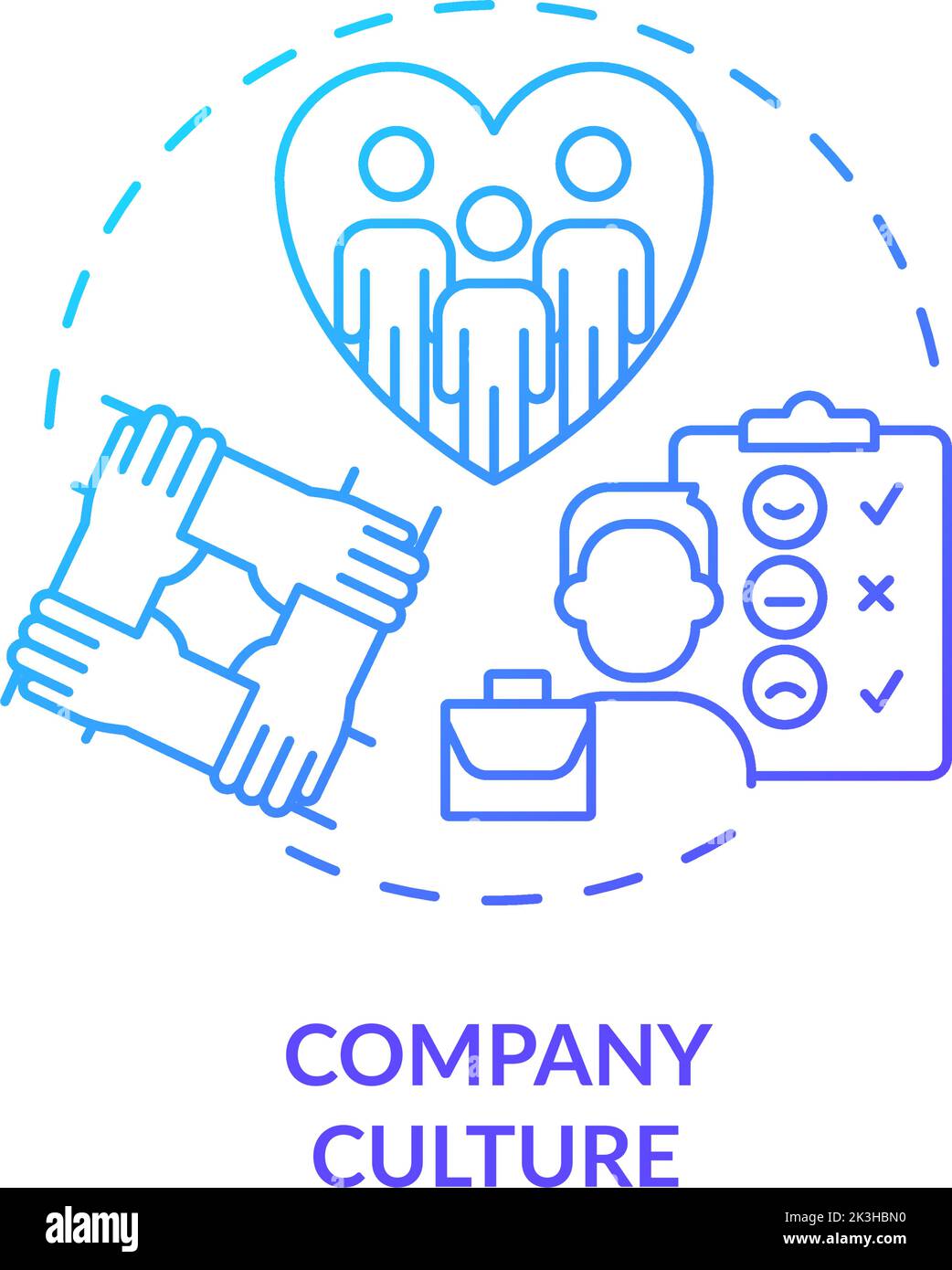 Company culture blue gradient concept icon Stock Vector Image & Art - Alamy